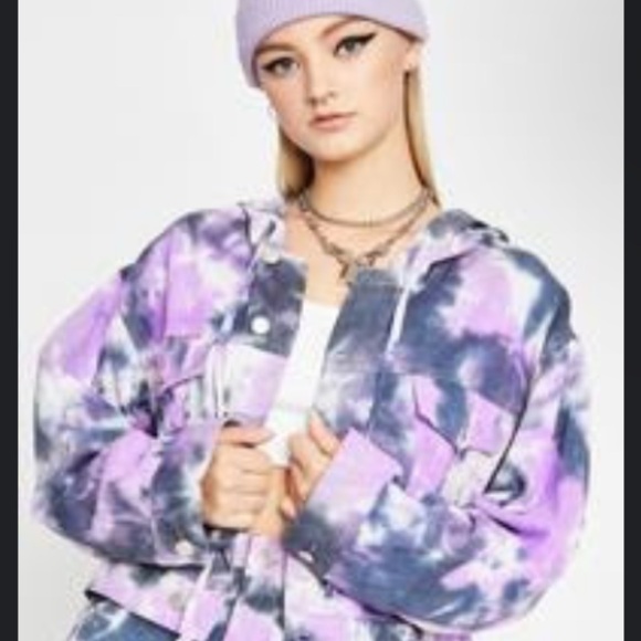 Dolls Kill | Jackets & Coats | Nwot Dollskill Lavender Purple Tie Dye ...